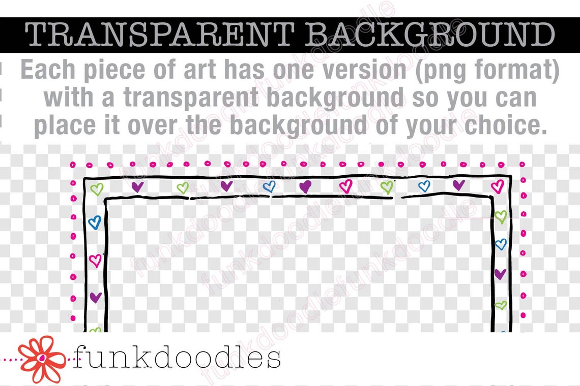 Doodle Heart Clipart Borders; Square and Letter-sized Fun Hand Drawn ...