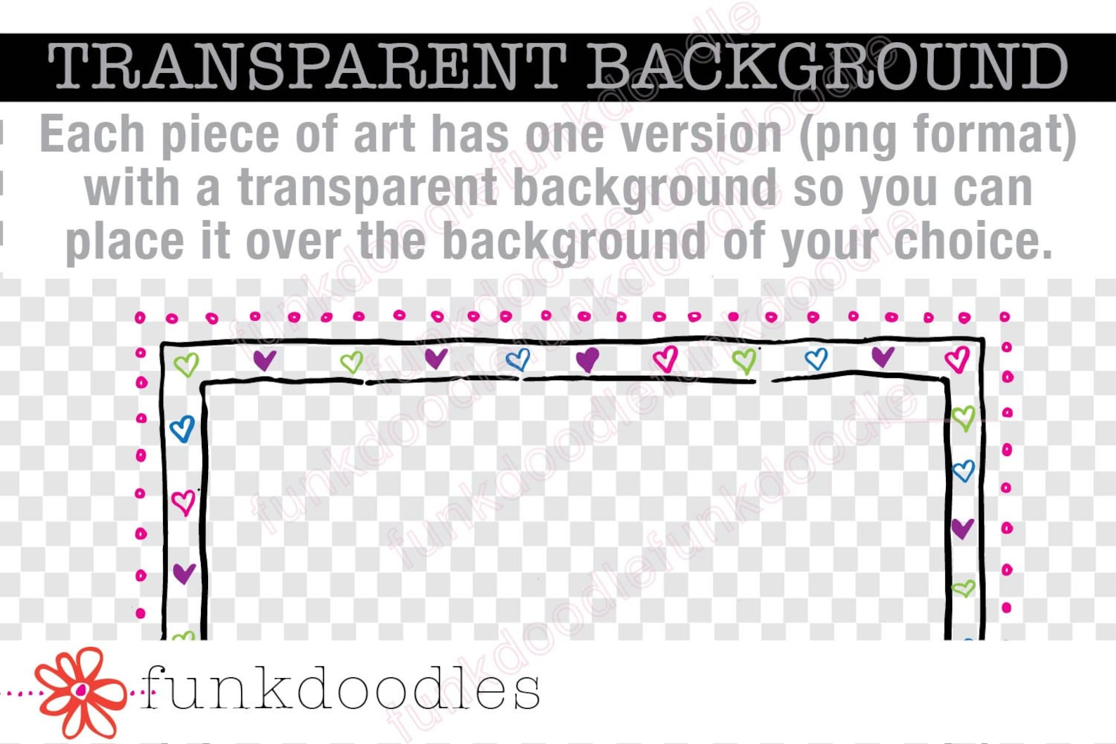 Doodle Heart Clipart Borders; Square and Letter-sized Fun Hand Drawn ...