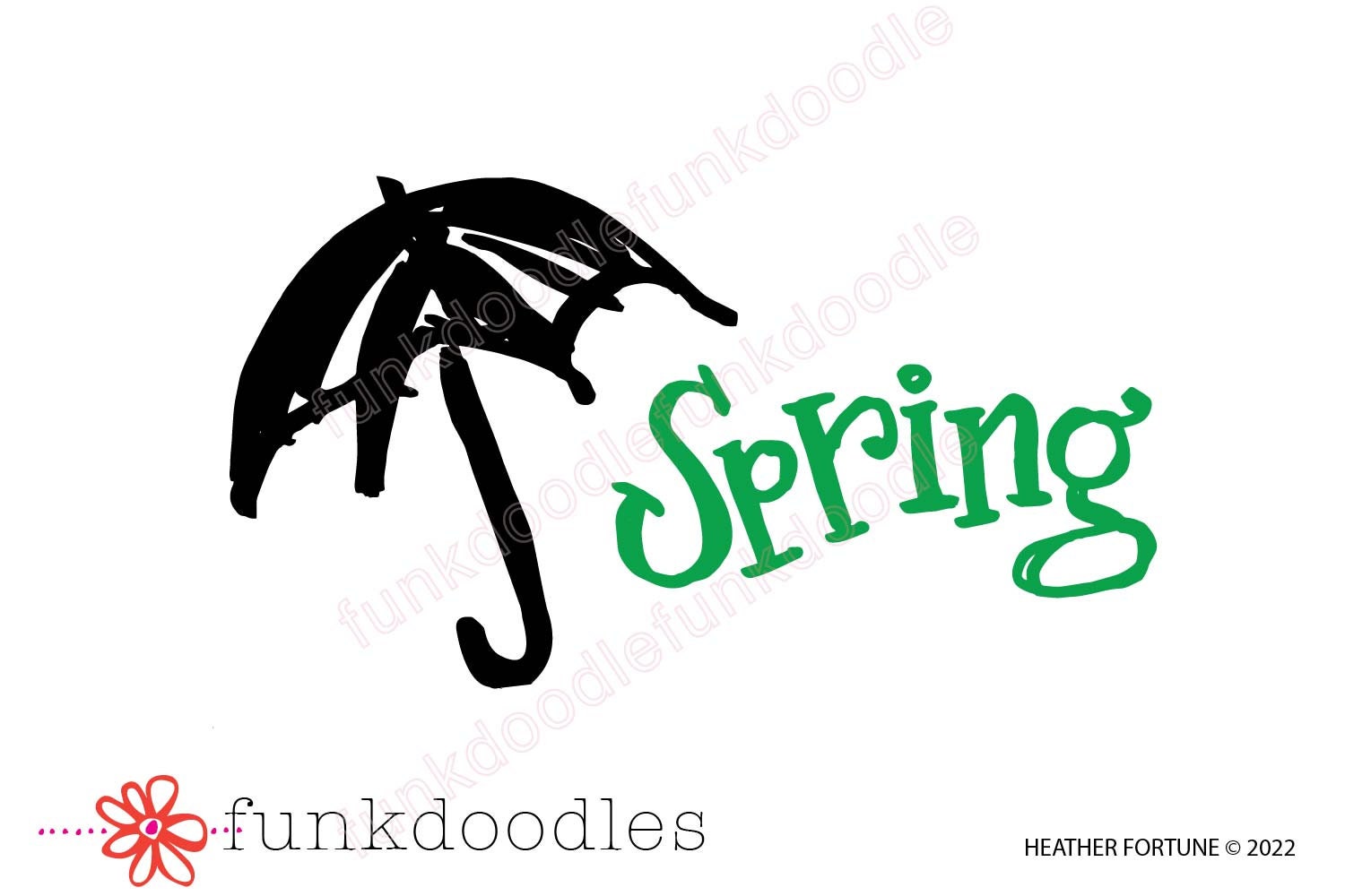 UMBRELLA CLIP ART Hand Drawn Doodle Grunge Spring Rain April Showers ...