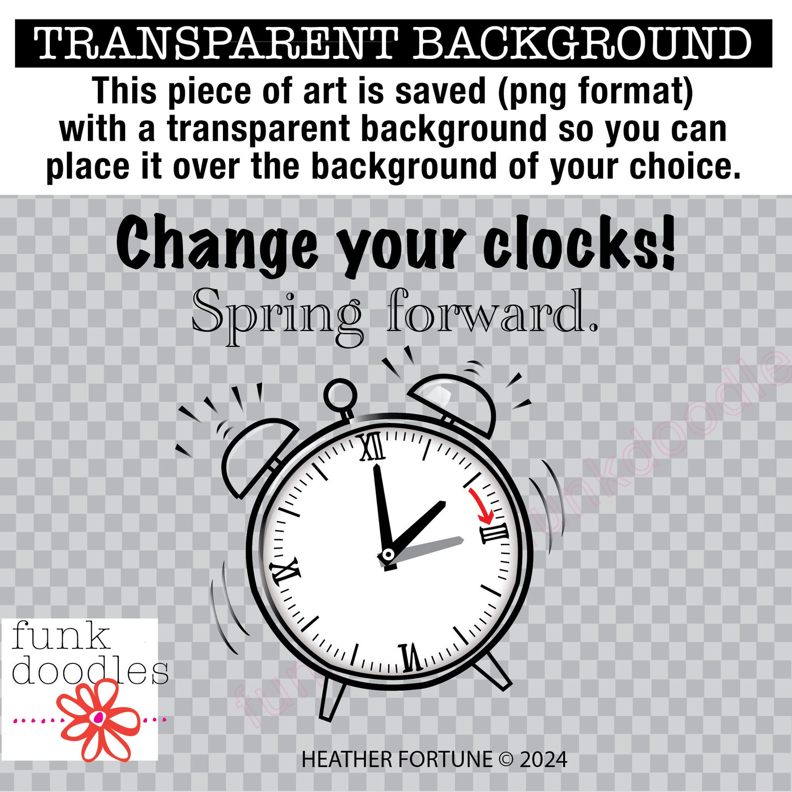 Spring Forward Clip Art for Daylight Savings Time 2024 DST; Late for ...
