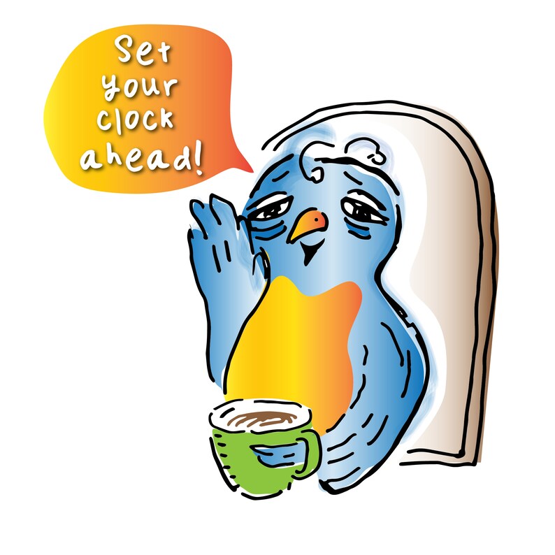 Clip Art for DAYLIGHT SAVINGS Time Begins; Spring Forward; Cute Hand ...