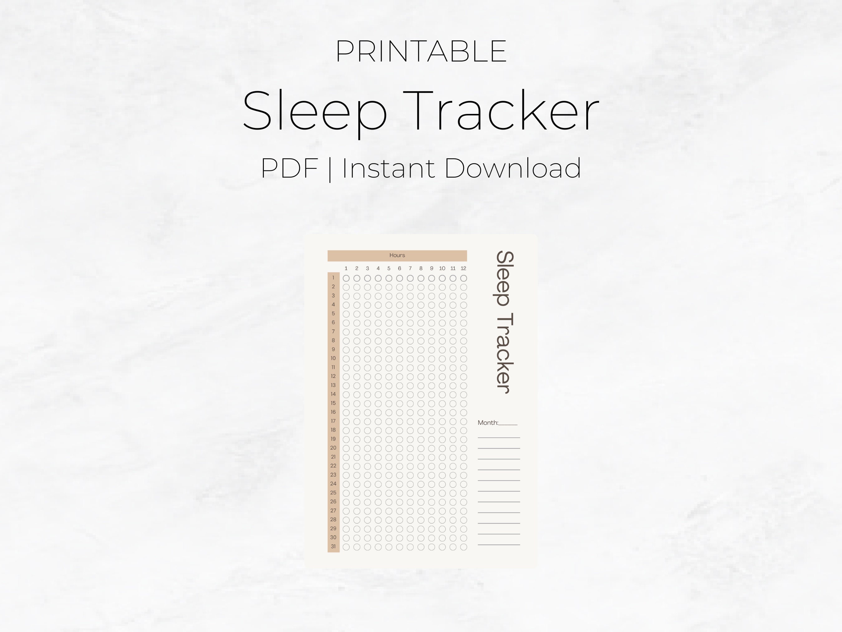 Printable Sleep Tracker - Etsy