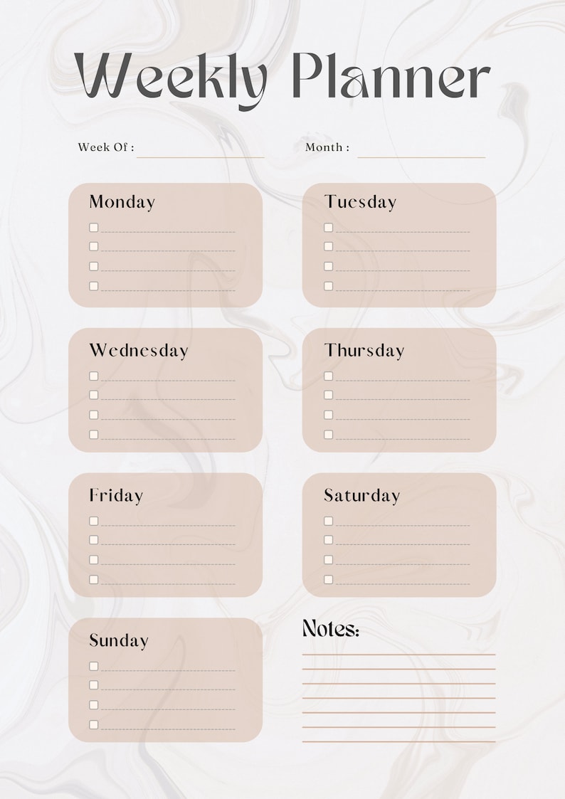 WEEKLY PLANNER Template, Weekly Schedule, to Do List. - Etsy