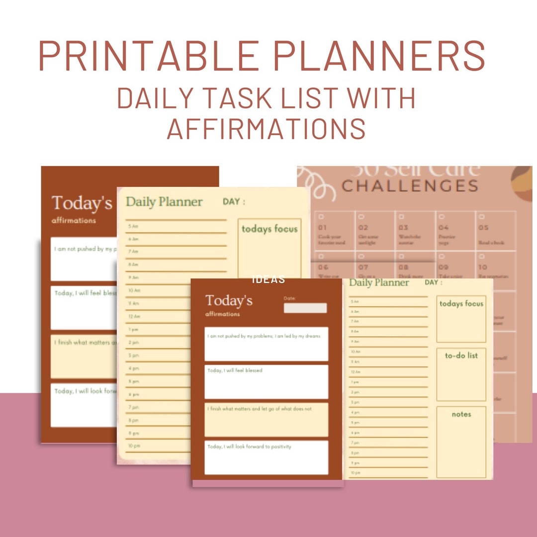Printable Daily Task List, Track Daily Tasks & Productivity, Manage ...