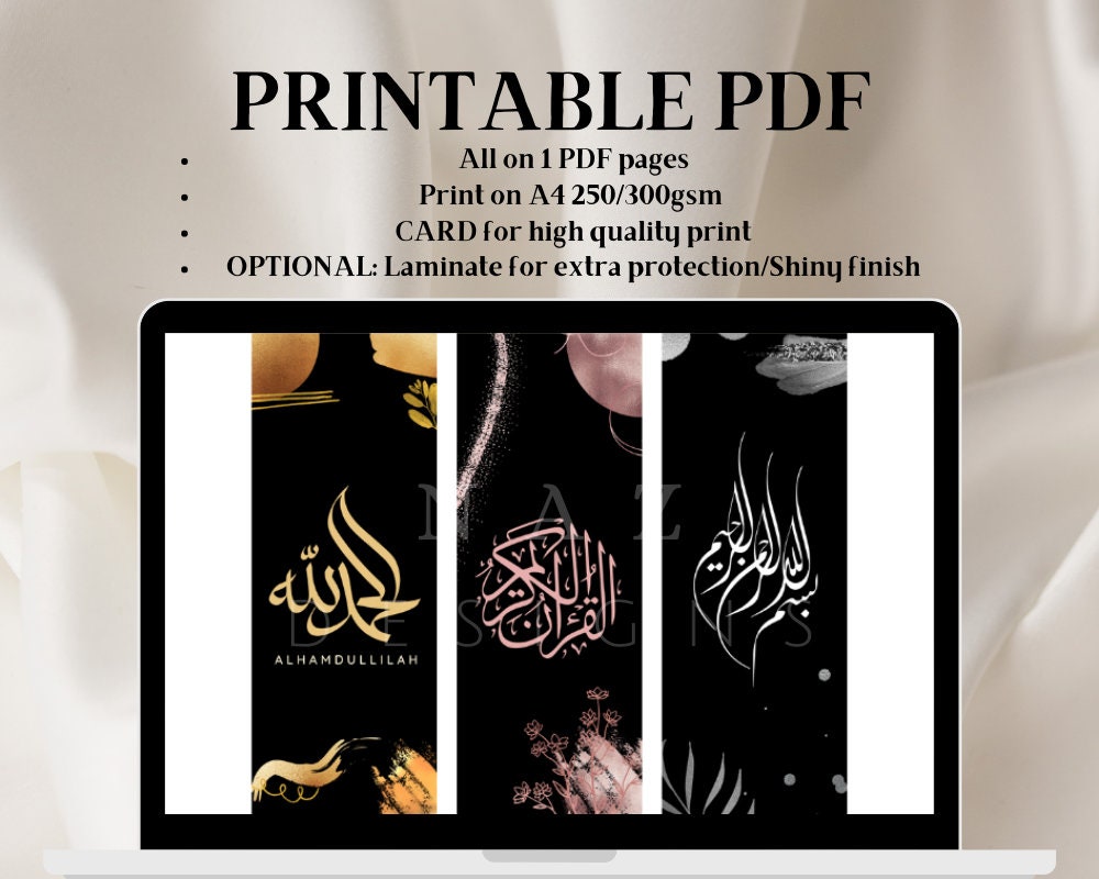 Printable Quran Bookmarks, Quran Bookmarks, Islamic Bookmarks, Ramadan ...