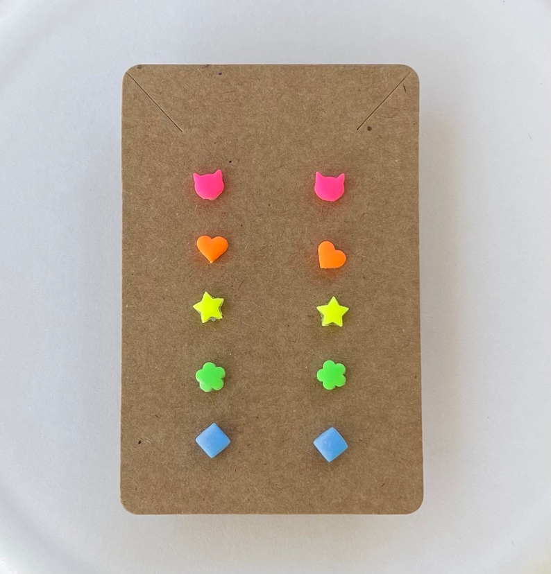 Neon Stud Earrings Pack Make Your Own Stud Pack - Etsy