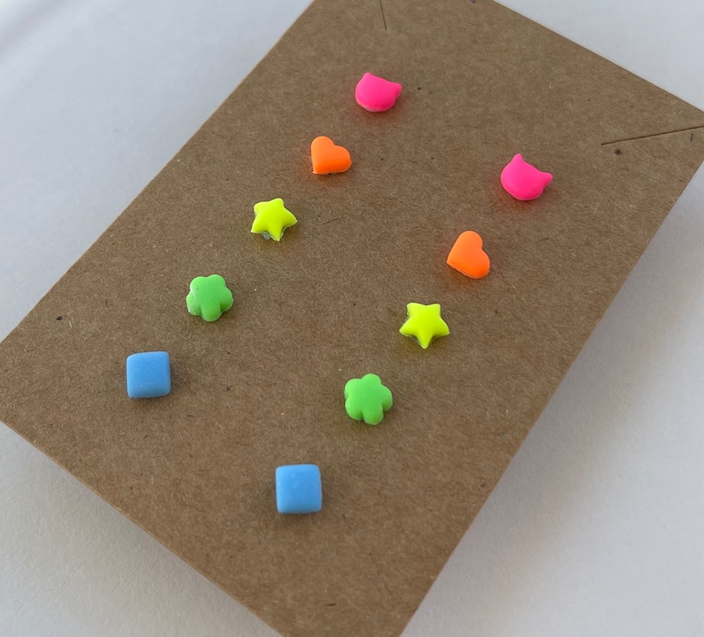 Neon Stud Earrings Pack Make Your Own Stud Pack - Etsy