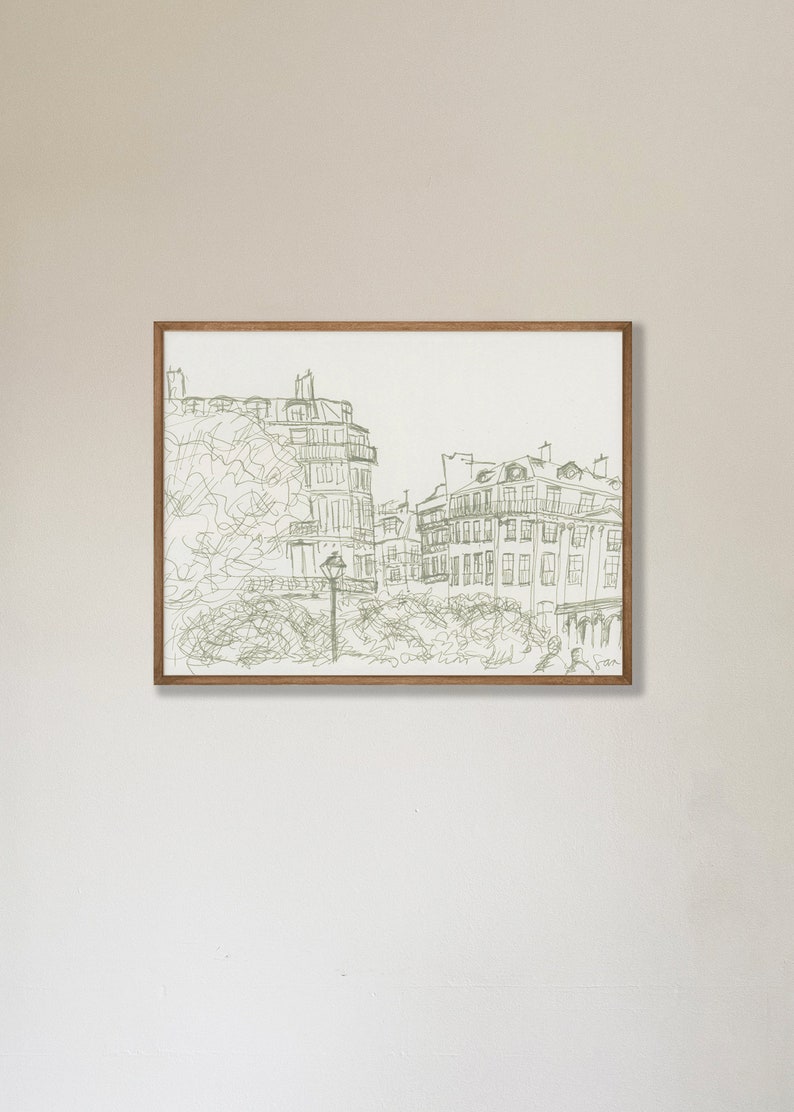 Neutral Drawing Paris Art Print for Bedroom Romantic Interiors Wall ...