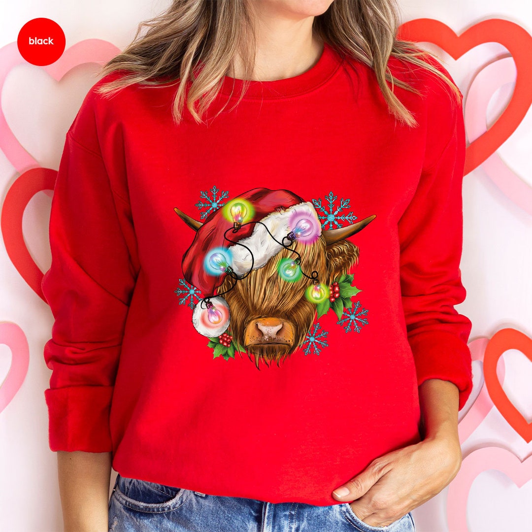 Highland Cow Sweathirt, Cow Sweatshirt, Cow Lover Gift, Animal Lover ...