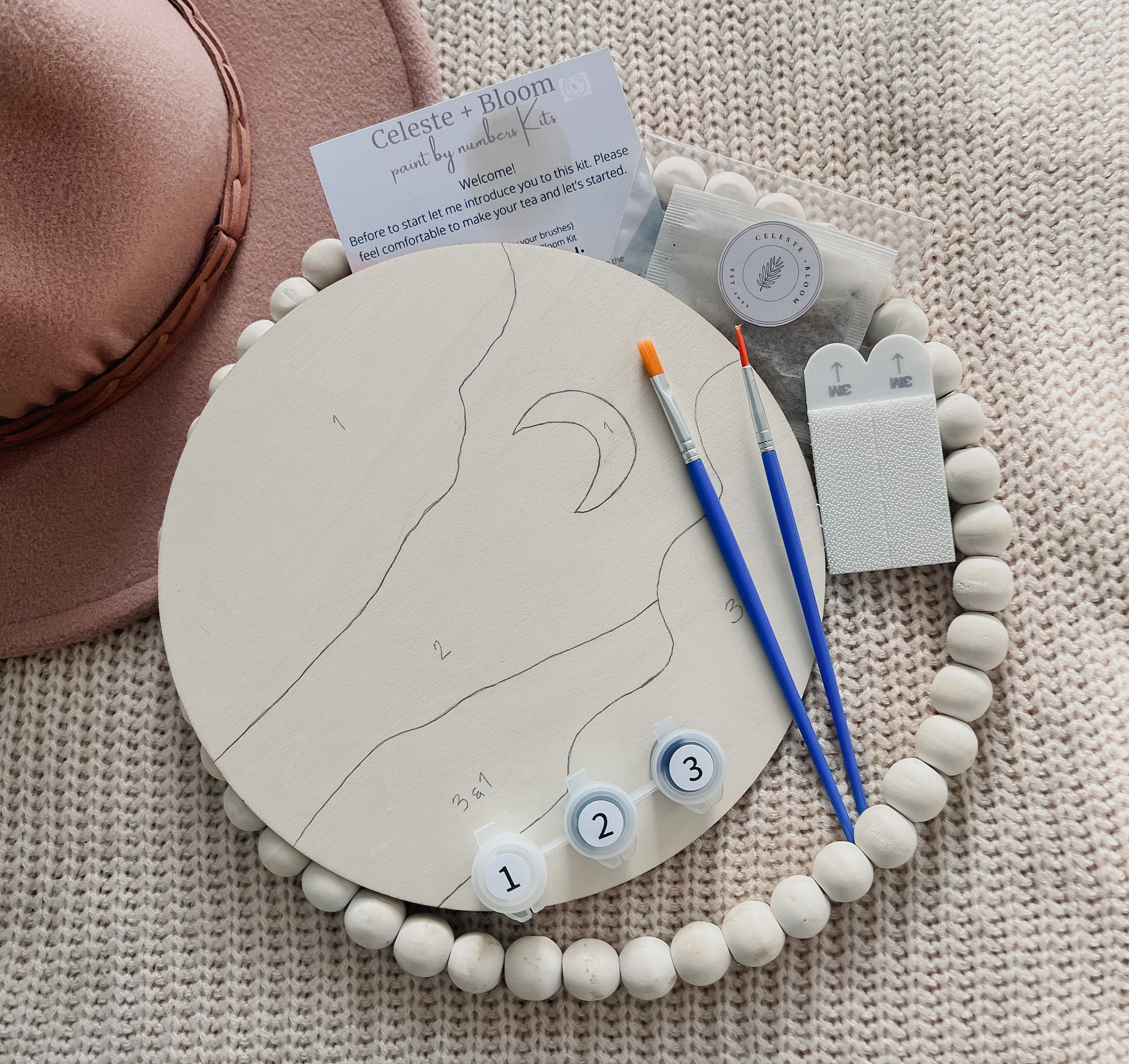 Paint by Number Kit, BOHO MOON, Easy DIY Beginners Acrylic Painting Kit ...