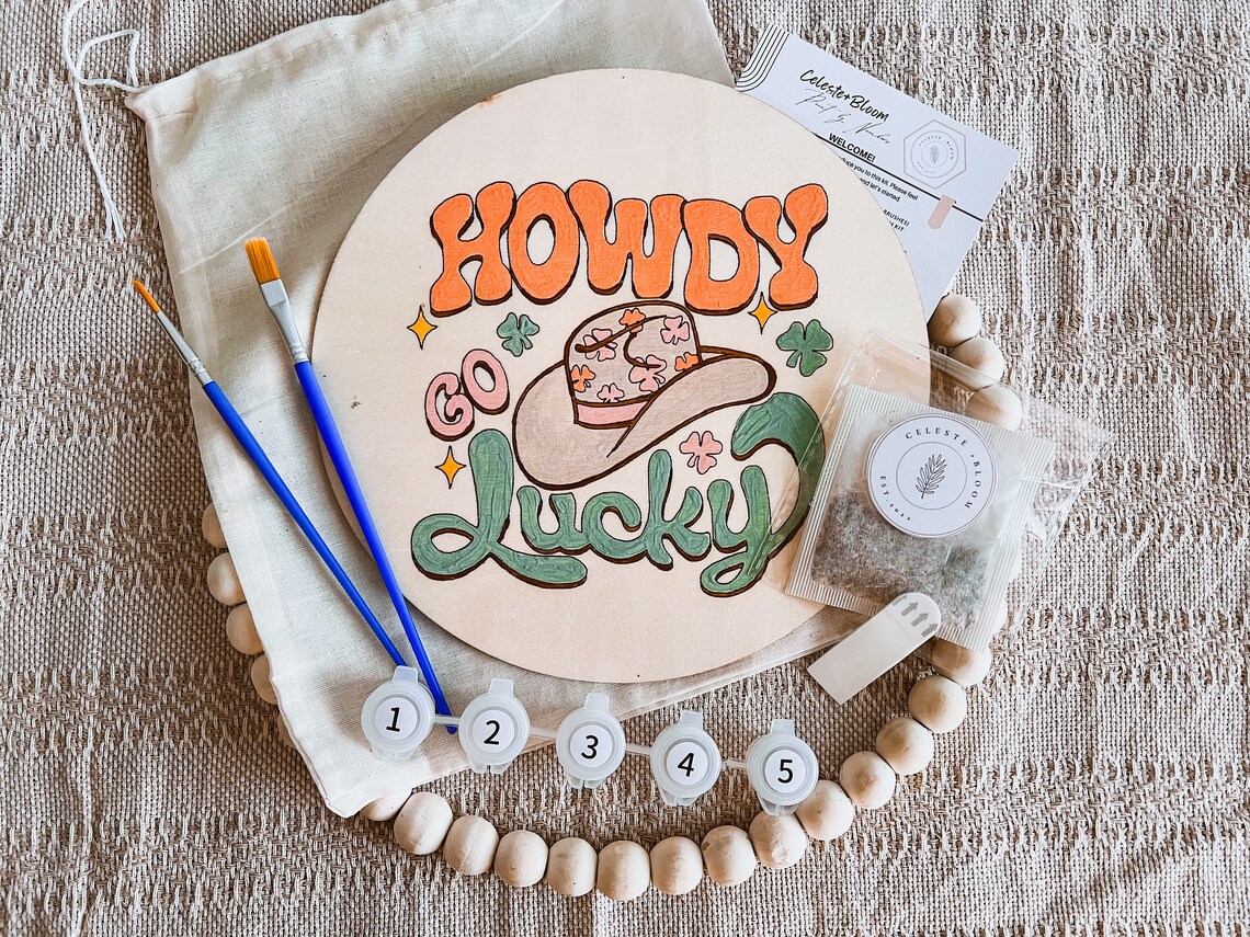 HOWDY GO LUCKY Paint by Number Kit, Paint by Number Kit Adult, St ...