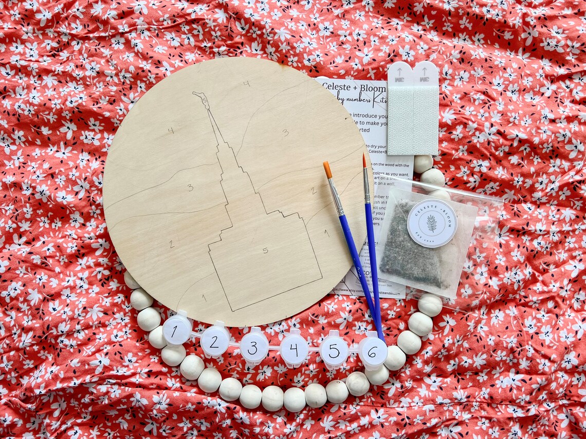 LDS Temple Paint by Numbers Kit, LDS Temple Art, Ldstemple Painting ...