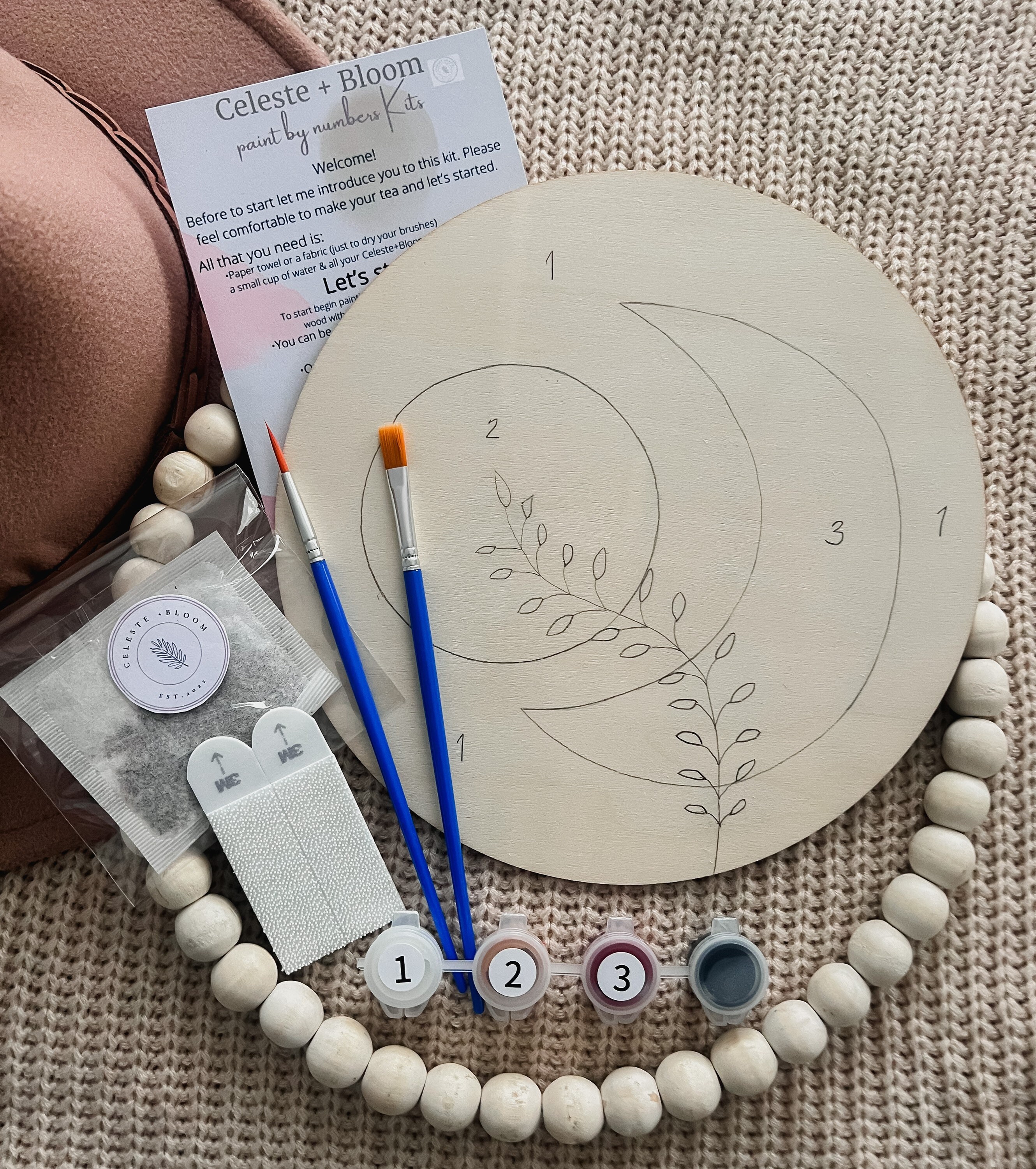 Paint by Numbers DIY Painting Kit MOON and SUN Boho Art - Etsy