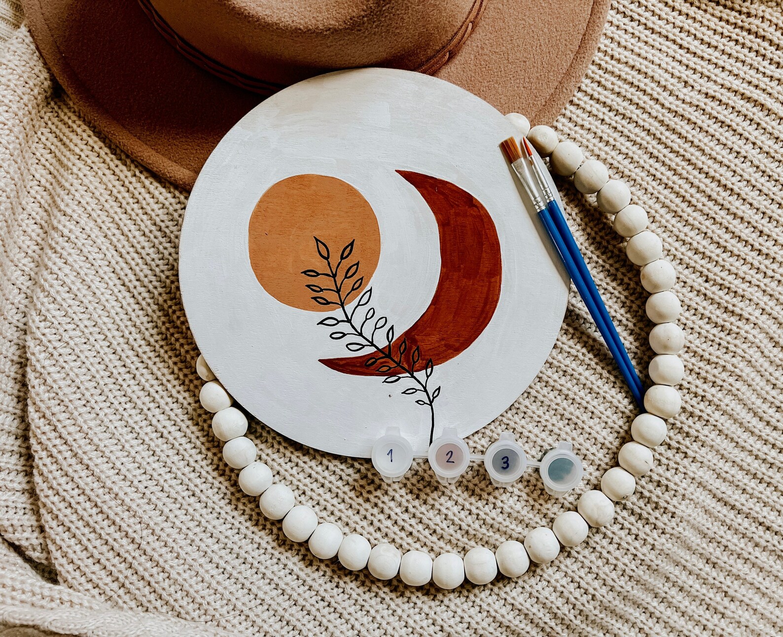 Paint by Numbers DIY Painting Kit MOON and SUN Boho Art - Etsy