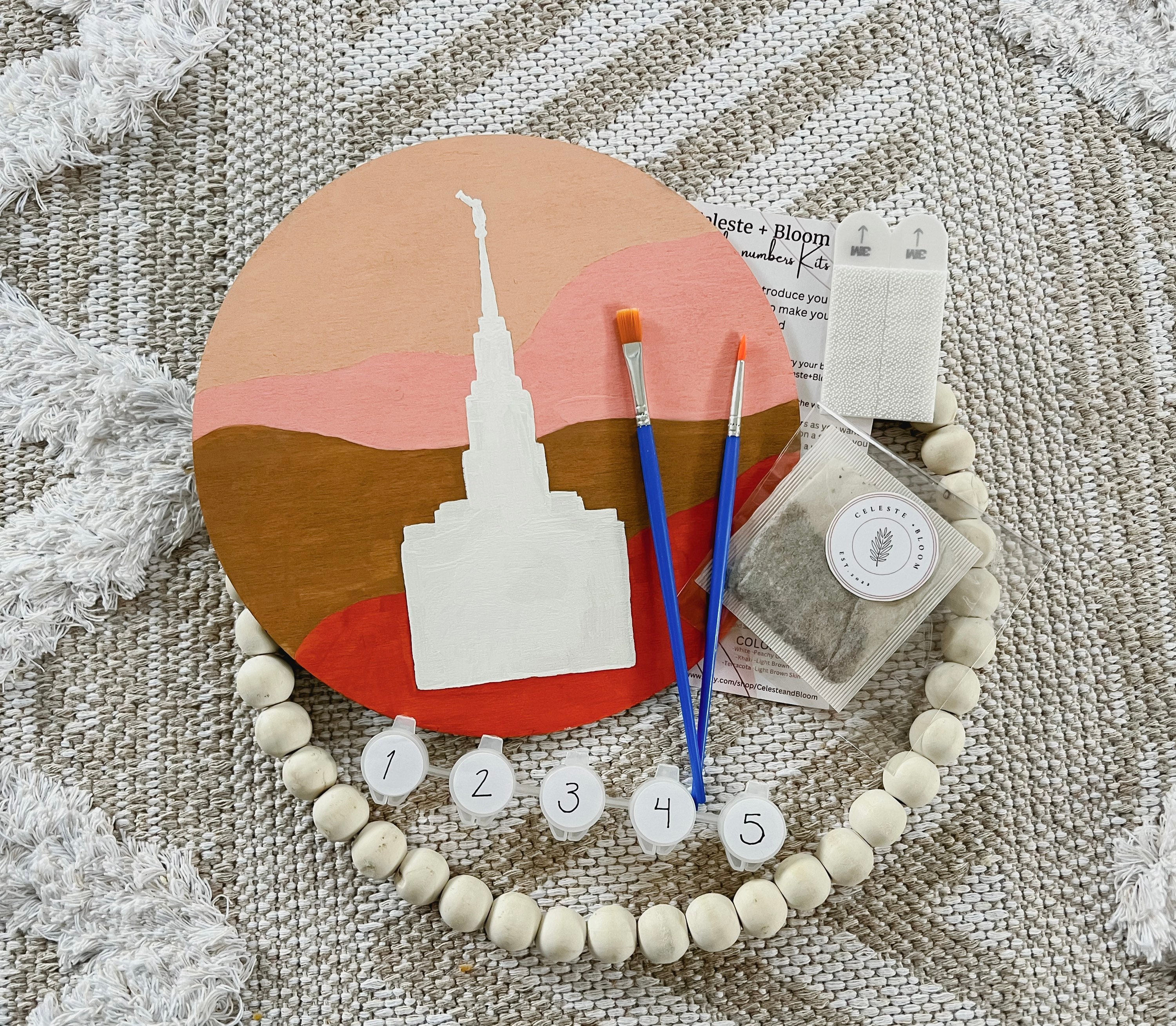 LDS Temple Paint by Numbers Kit, LDS Temple Art, Ldstemple Painting ...