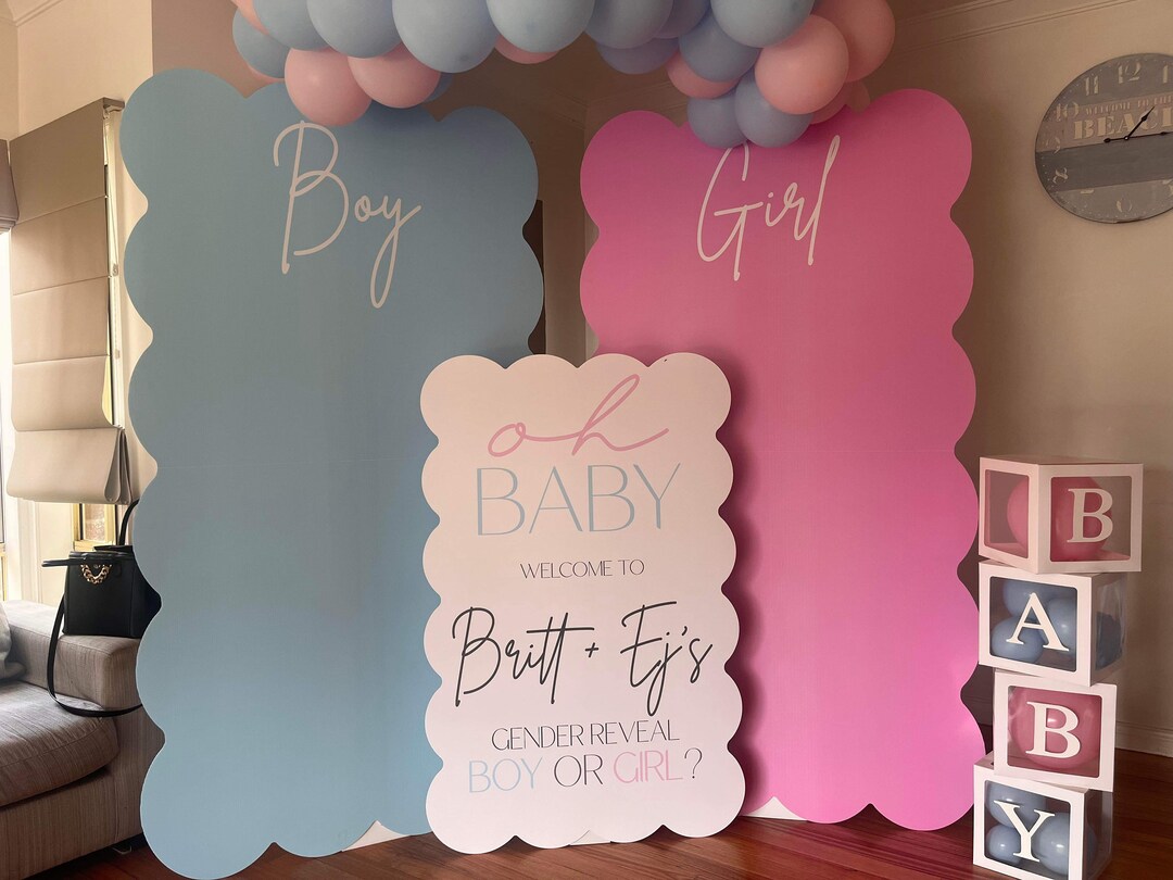 Baby Gender Reveal Curve Wavey Standee/cutouts - Etsy