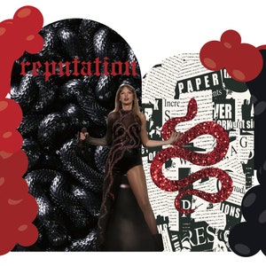 Taylor Swift Standee Cutout & Inspired Party Backdrops Reputation Theme ...