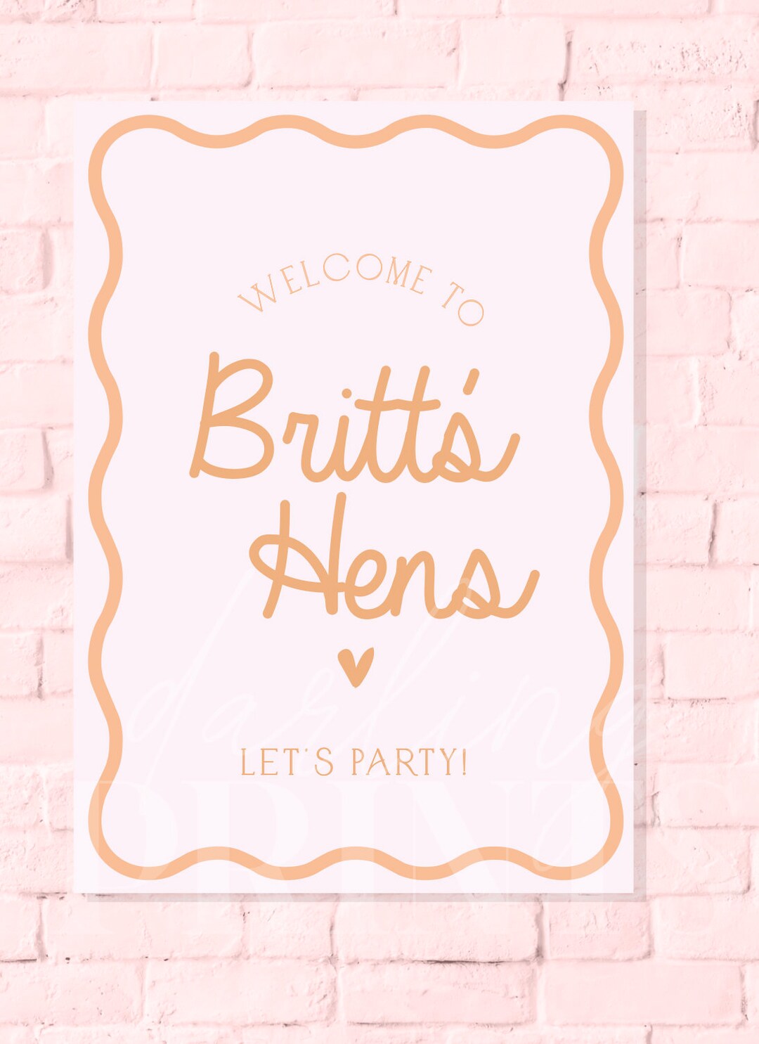 Hens / Birthday Wavy Scallop Arch Welcome Sign - Etsy