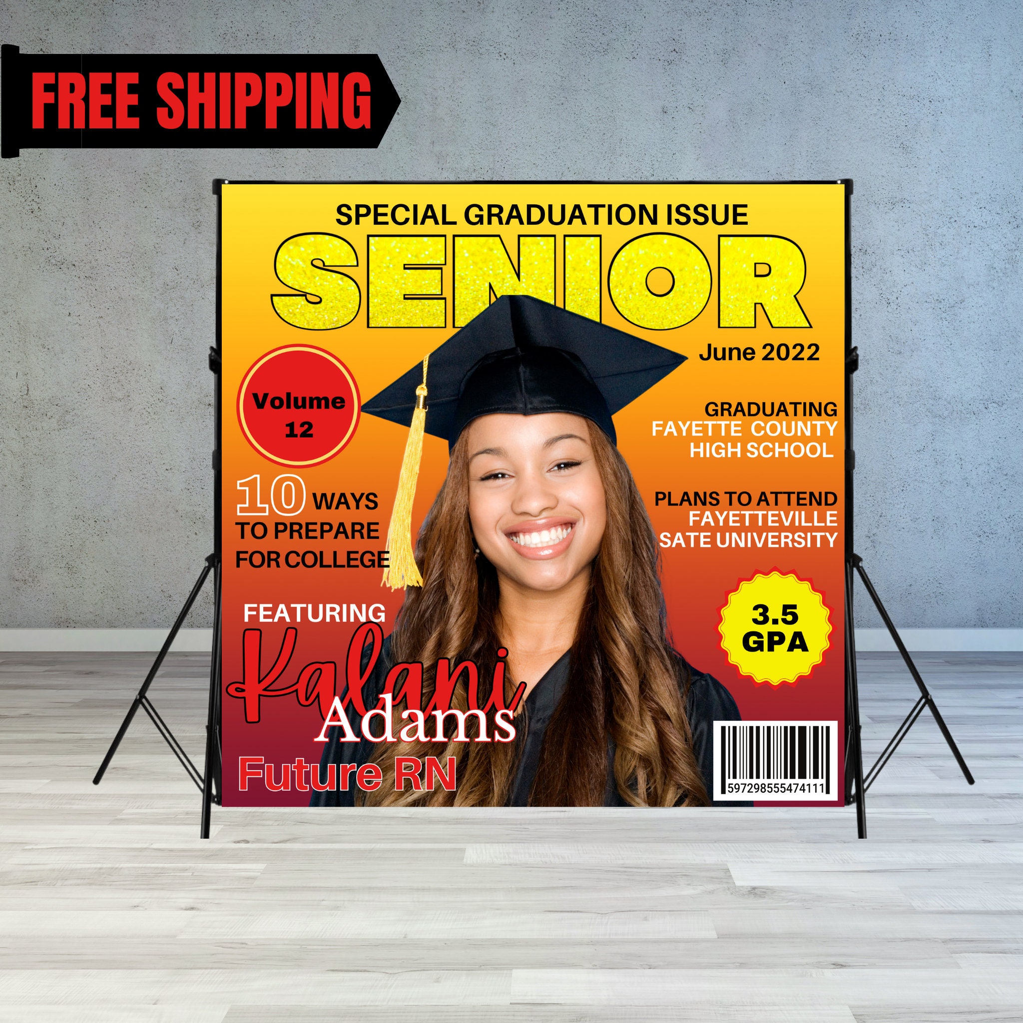 Custom Graduation Magazine Backdrop, Graduation 2022 Backdrop ...