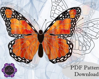 Monarch Butterfly Stained Glass Pattern - Etsy