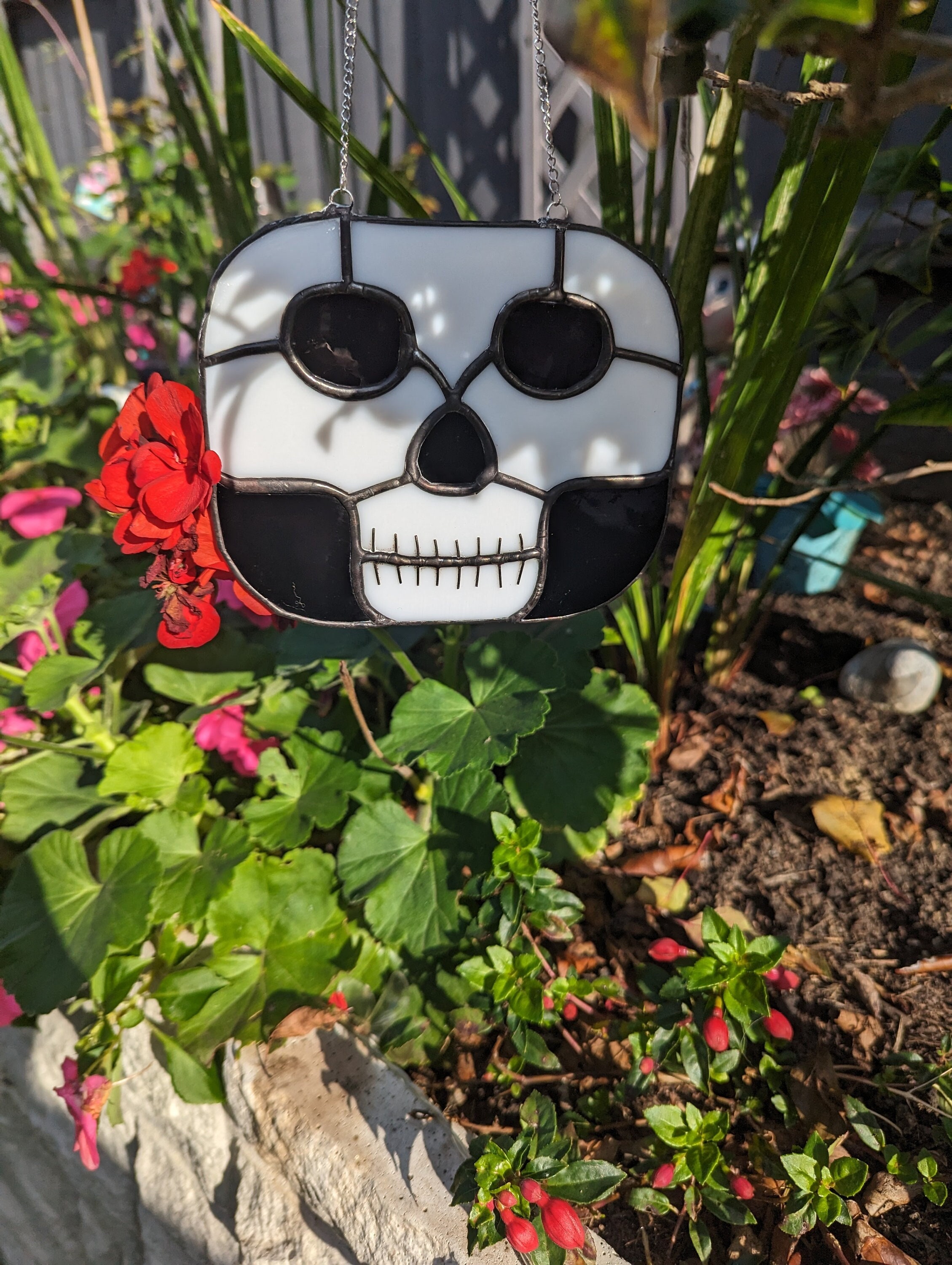 Stained Glass Skeleton Suncatcher - Halloween - Spooky - Skeleton ...