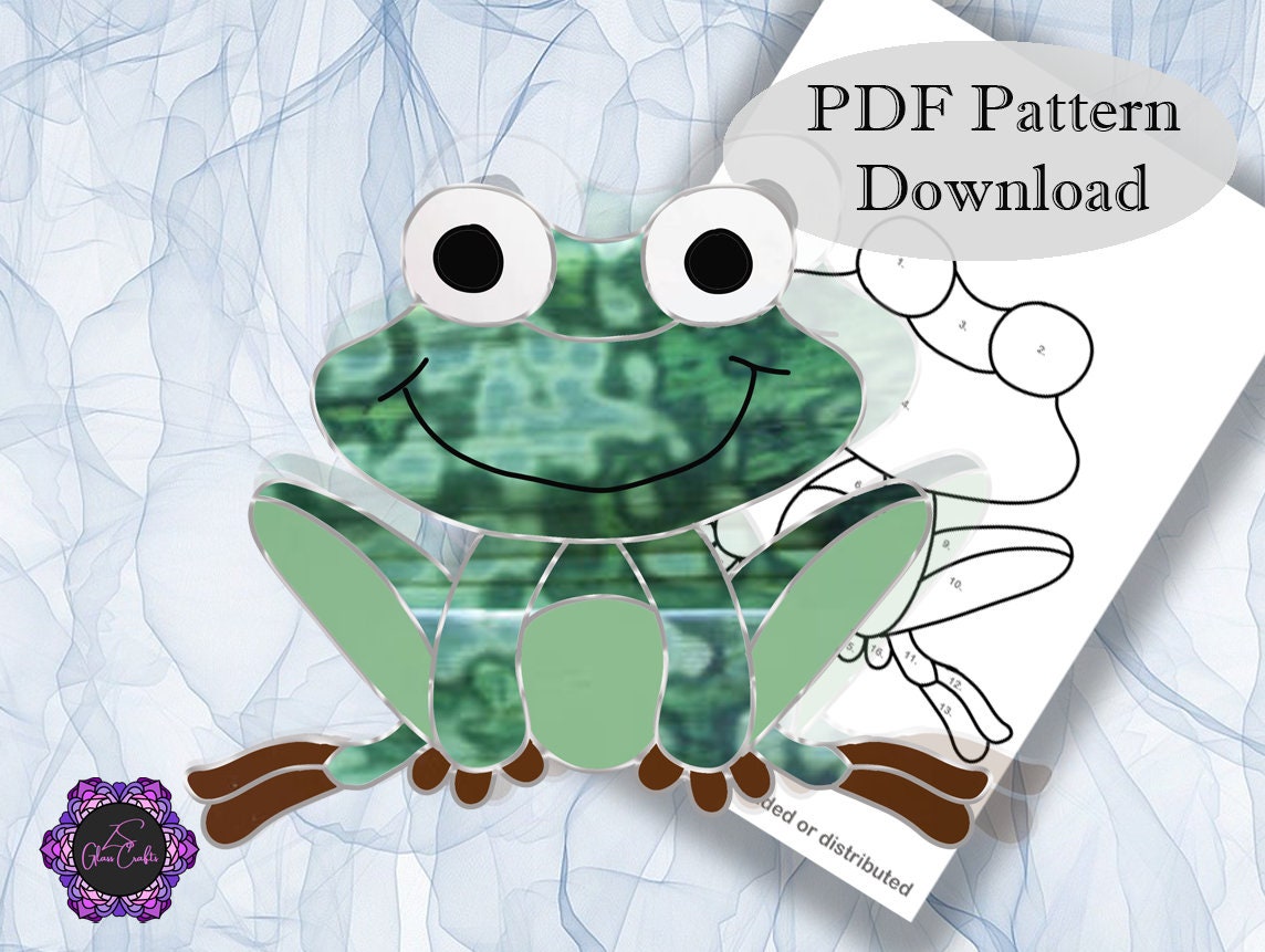 Stained Glass Pattern- Frog- PDF- Digital Download- Suncatcher - Etsy