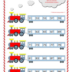 Write the Missing Numbers 1 to 100 / Preschool / Kindergarten / Grade 1 ...