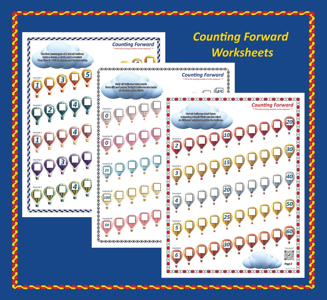 Counting Forward Worksheets + Fun Historical Facts | Engaging Math ...