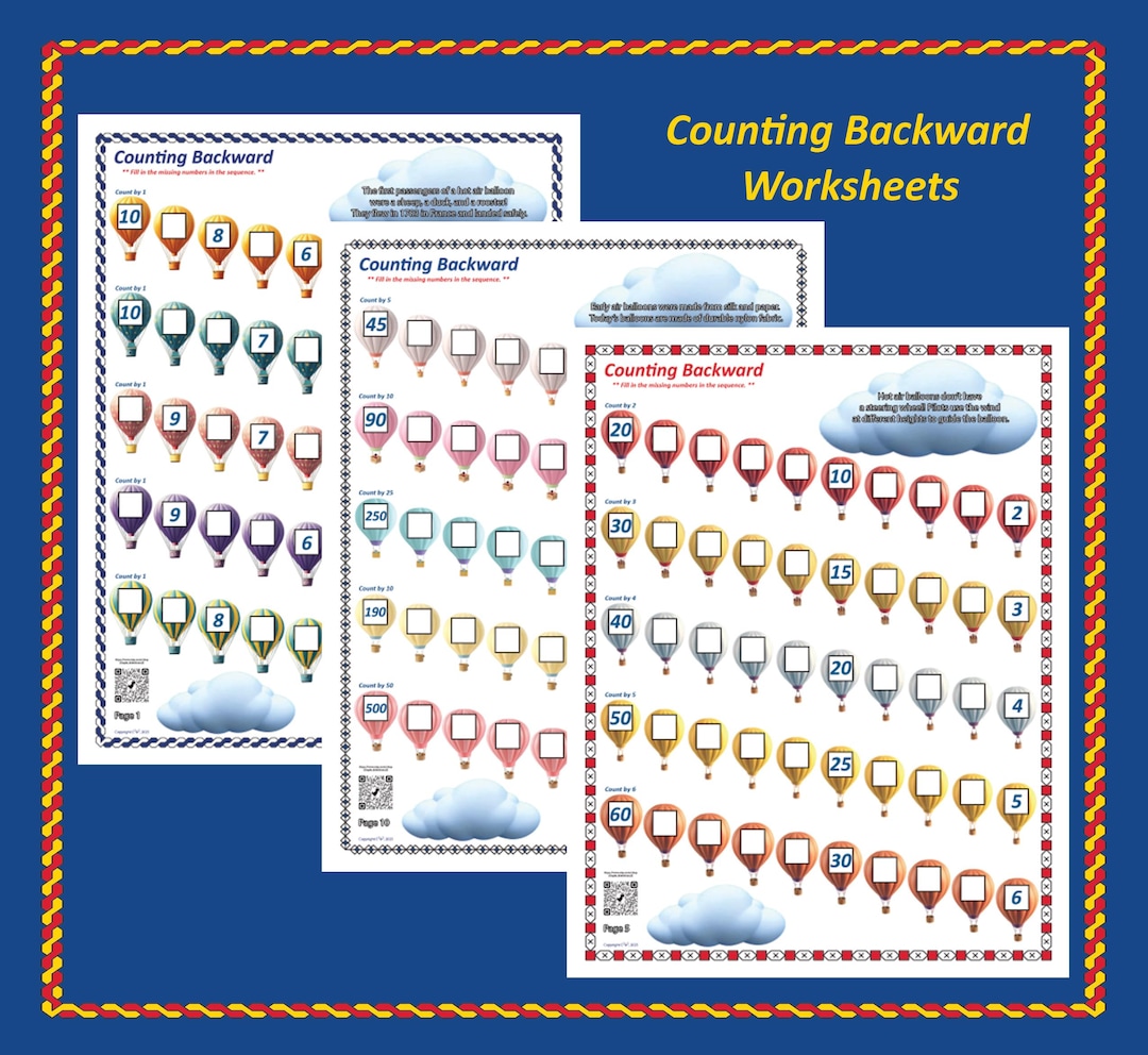 Counting Backwards Worksheets + Fun Historical Facts | Engaging Math ...