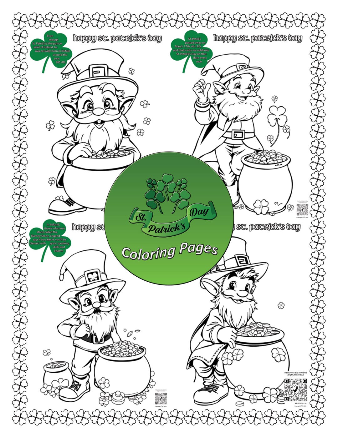 St. Patrick's Day Coloring Pages + Fun Historical Facts | Engaging ...
