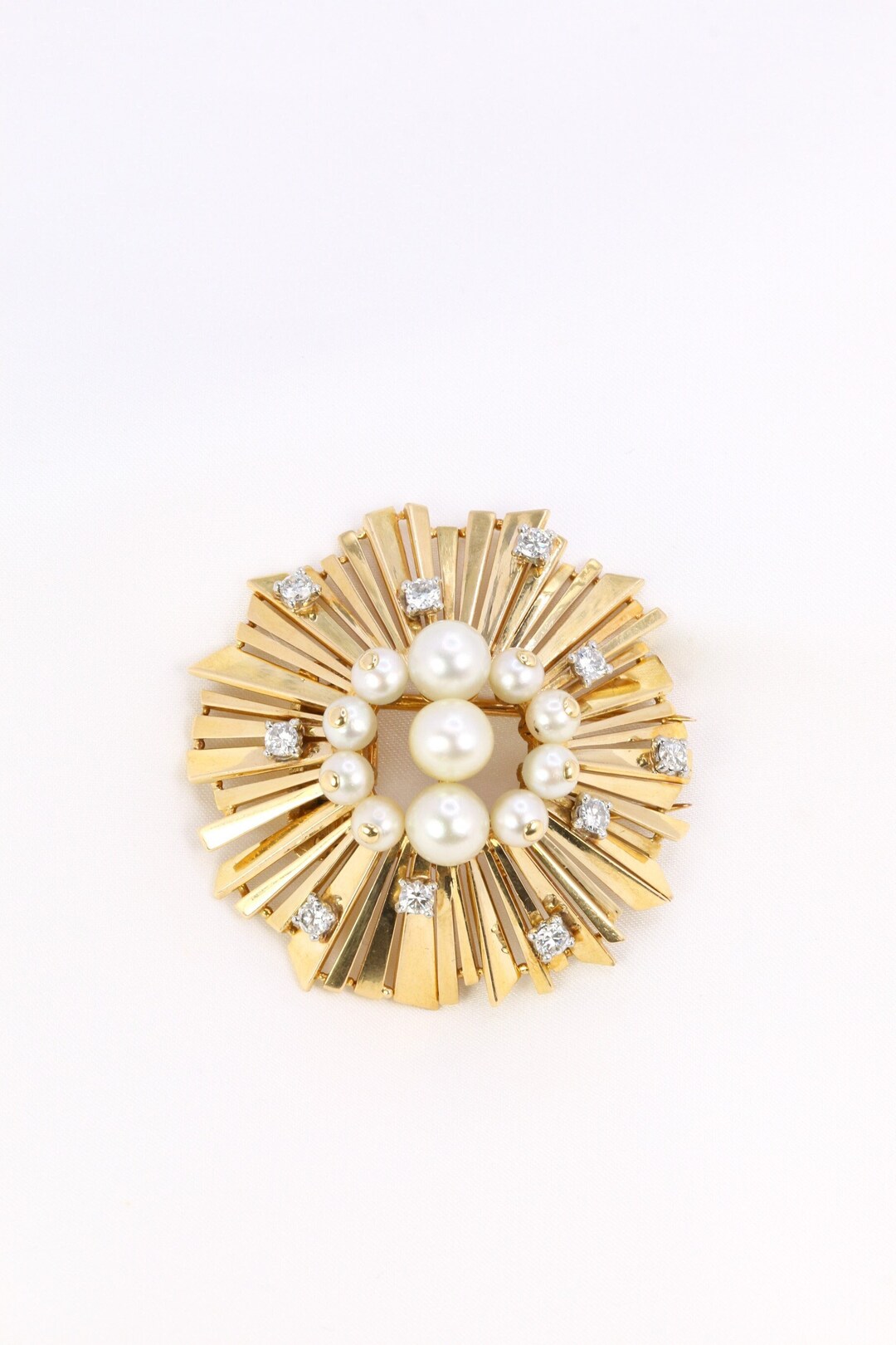 CARTIER Sun Brooch in Gold and Platinum Set With Pearls and - Etsy