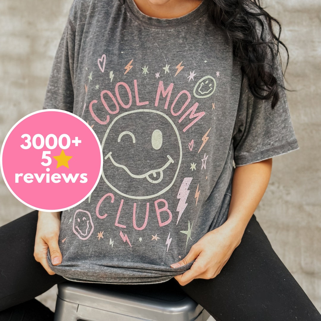 Cool Mom Club Shirt, Smiley Mom Tee, Mama Rock N Roll T Shirt ...