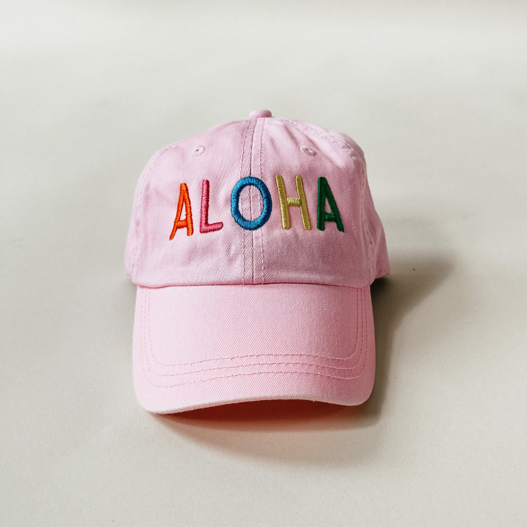 Aloha Pink Hawaii Tropical Turquoise Hat, Colorful Beach Aloha Baseball ...