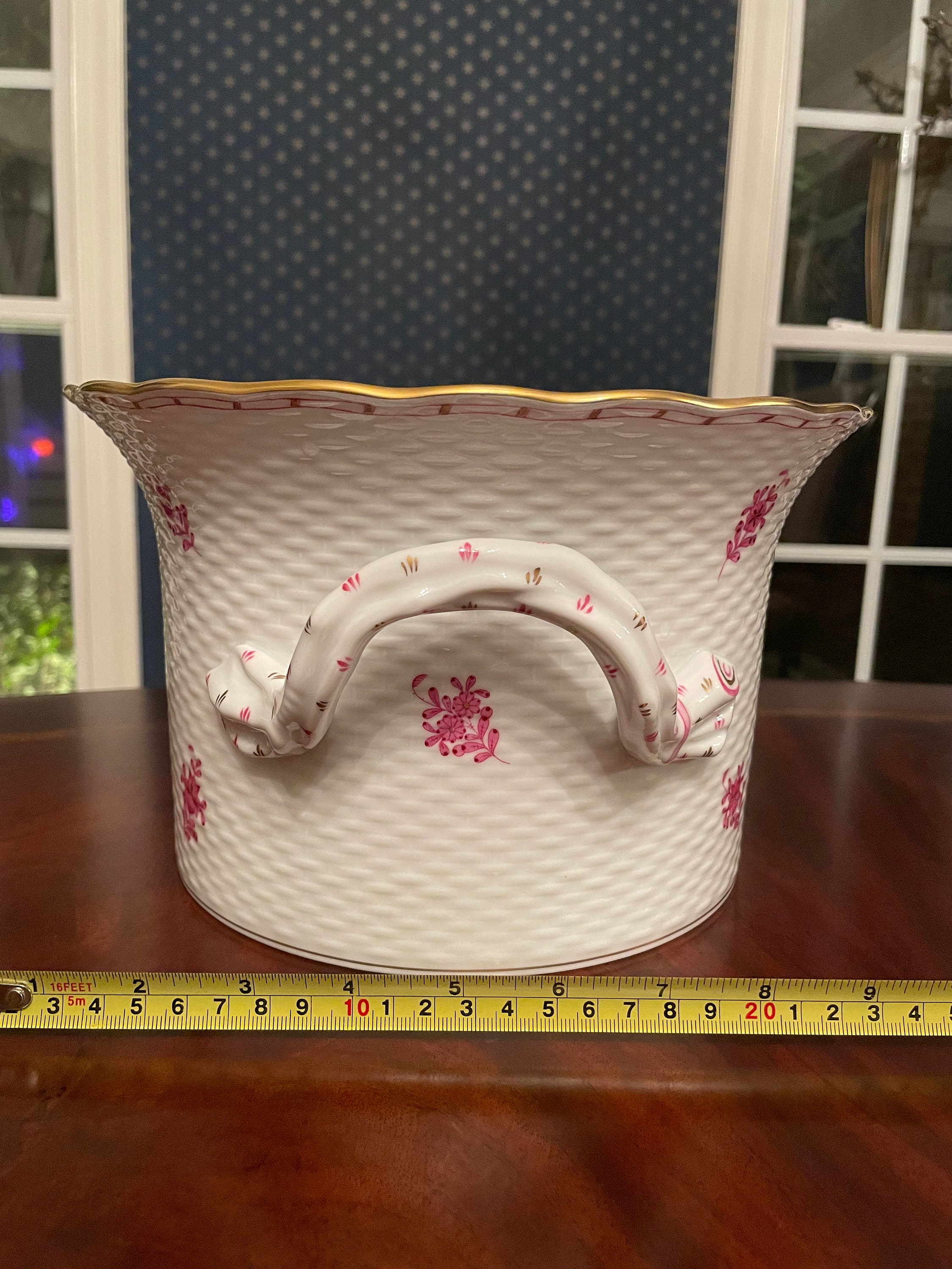 Large Herend Cachepot With Handles 7239 AP Pink Appyoni Chinese Bouquet ...