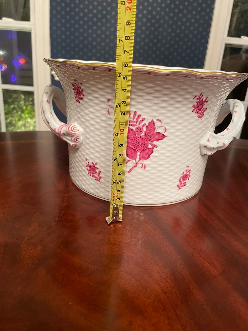 Large Herend Cachepot With Handles 7239 AP Pink Appyoni Chinese Bouquet ...