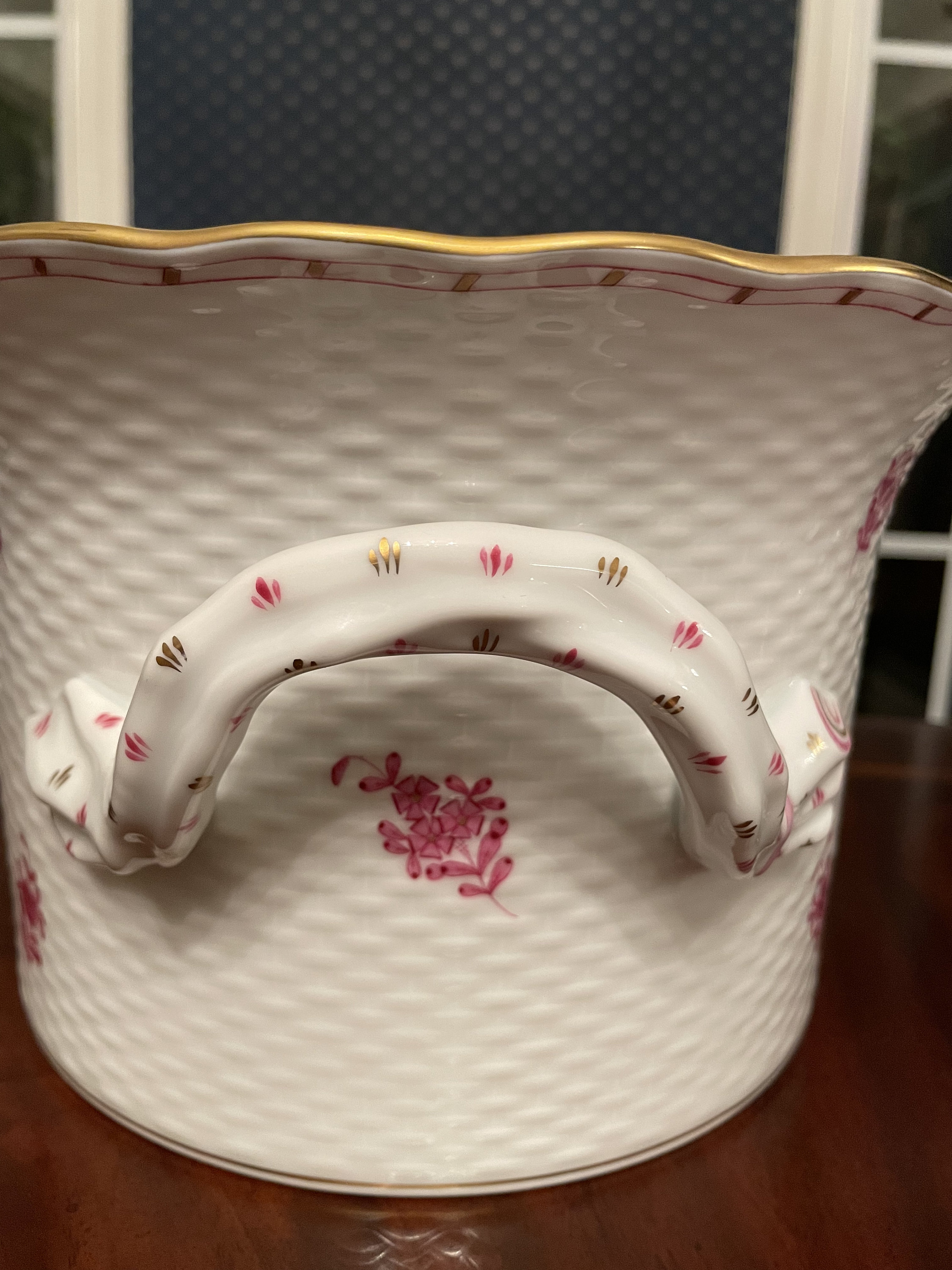 Large Herend Cachepot With Handles 7239 AP Pink Appyoni Chinese Bouquet ...