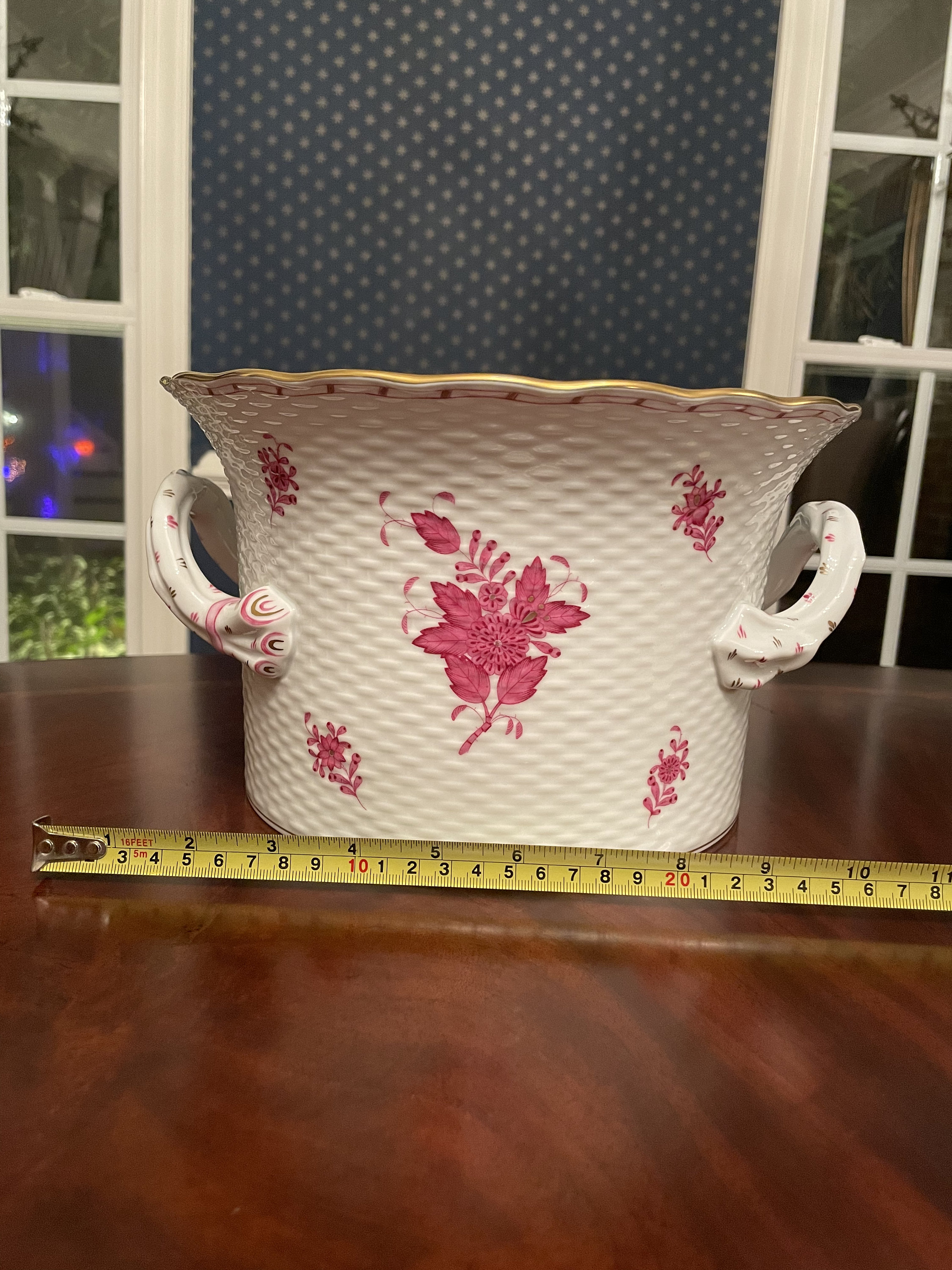 Large Herend Cachepot With Handles 7239 AP Pink Appyoni Chinese Bouquet ...