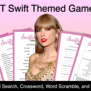 Taylor Swift Party Games: Word Search, Crossword, and More PDF - Etsy
