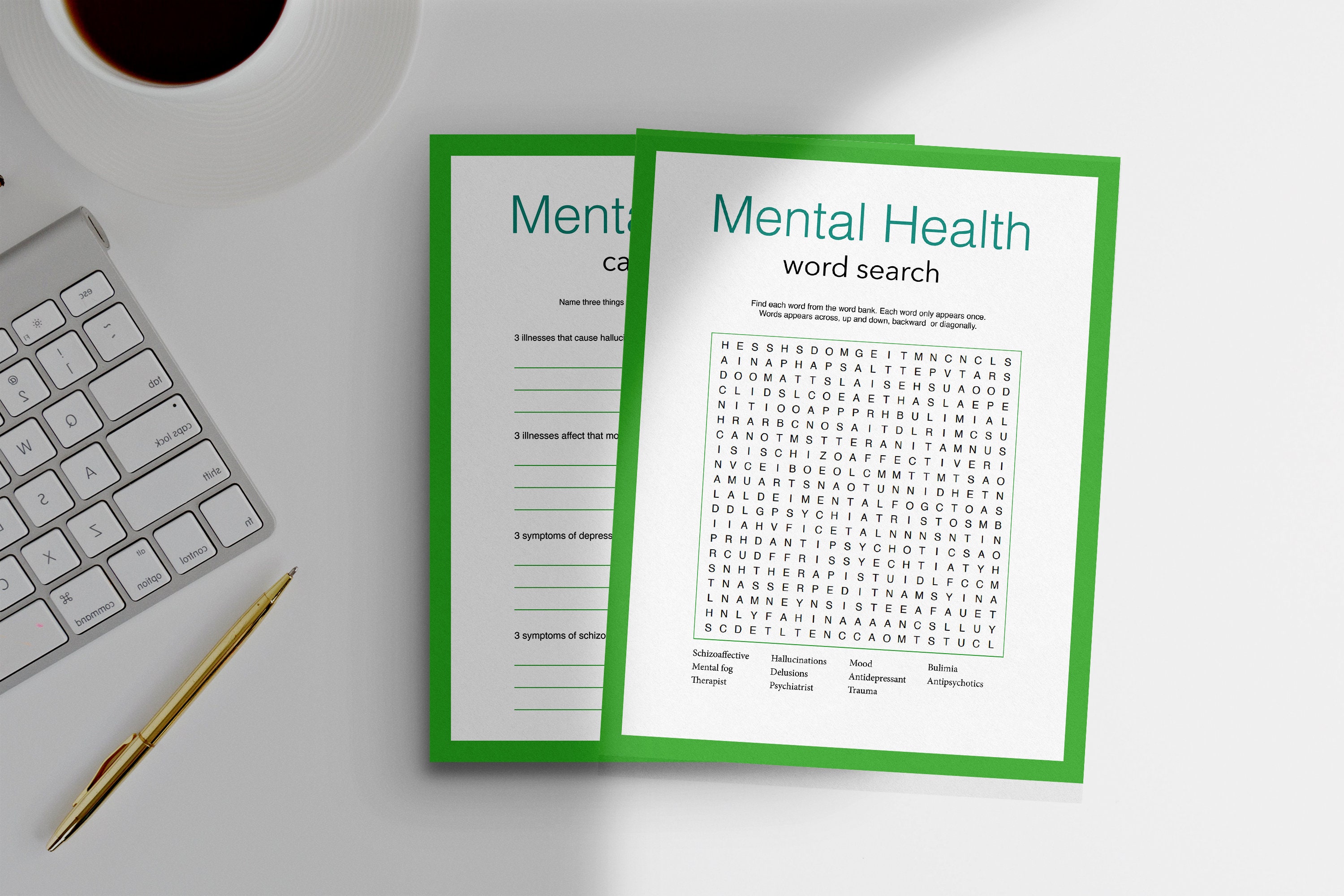 Mental Health Themed Word Search Crossword and More - Etsy