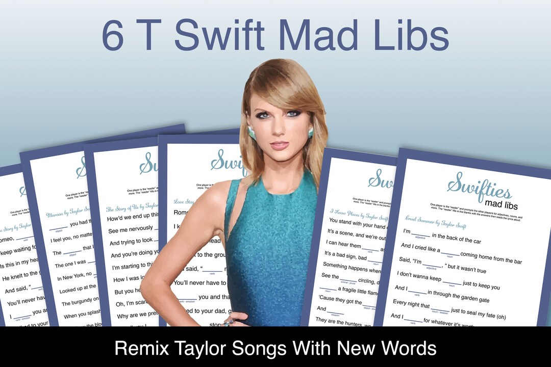 Taylor Swift Party Games Mad Libs Pdf Etsy