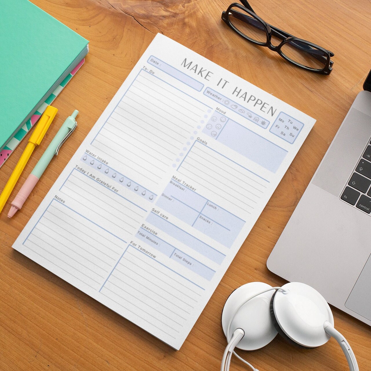 Daily Downloadable Digital Printable Productivity Planner Featuring ...