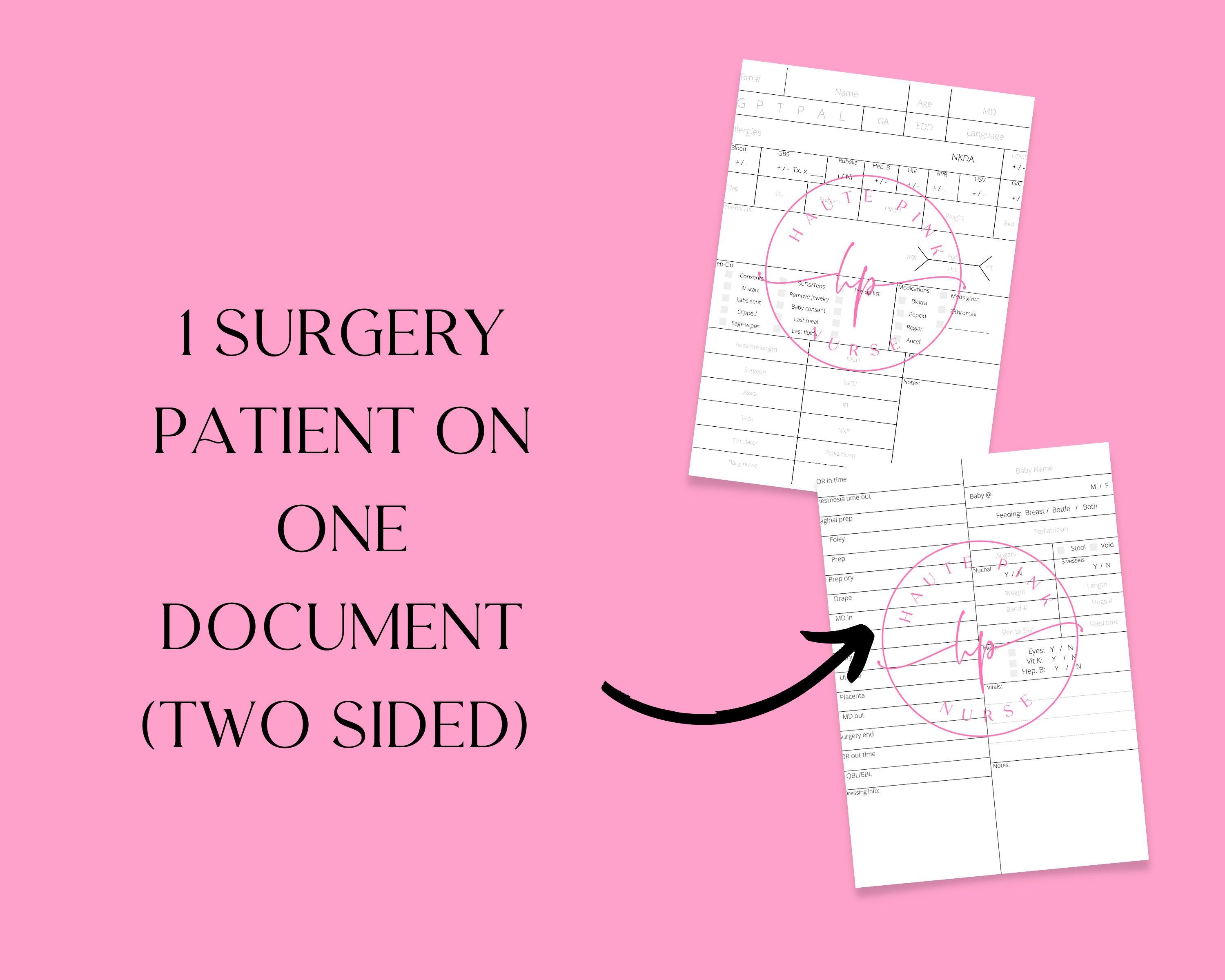 Cesarean Section Report Sheet | Circulating OB Nurse | OB Nurse | Lnd ...