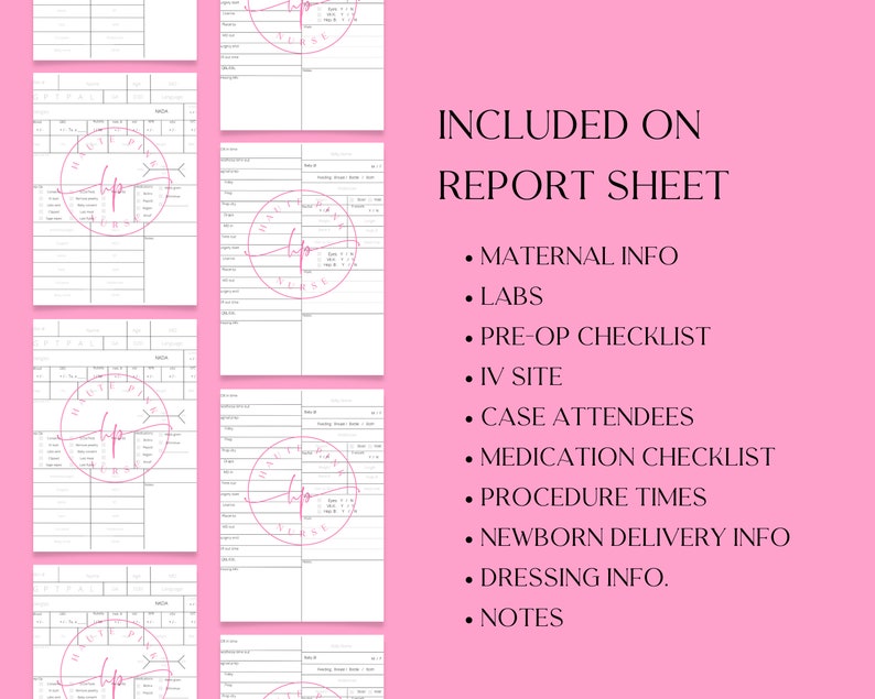 Cesarean Section Report Sheet | Circulating OB Nurse | OB Nurse | Lnd ...