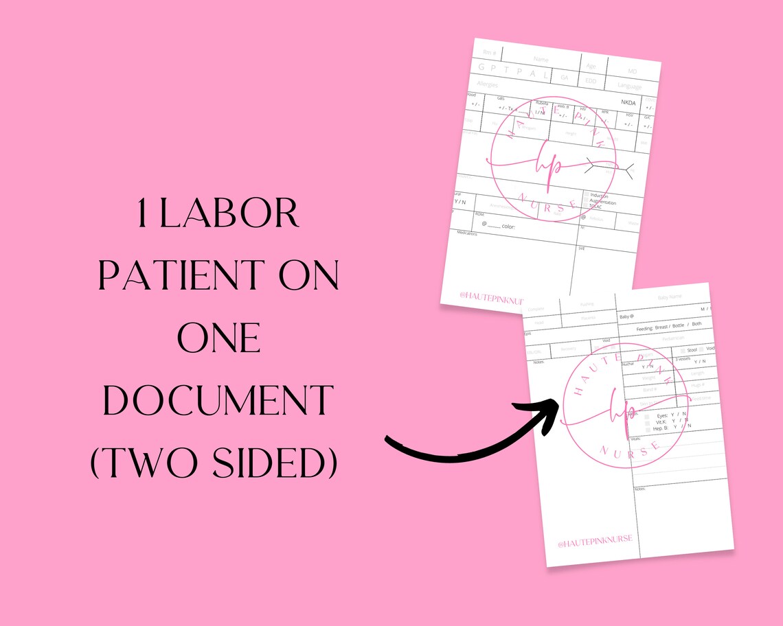 Labor and Delivery Nurse Report Sheet | OB Nurse Report Sheet | Lnd ...