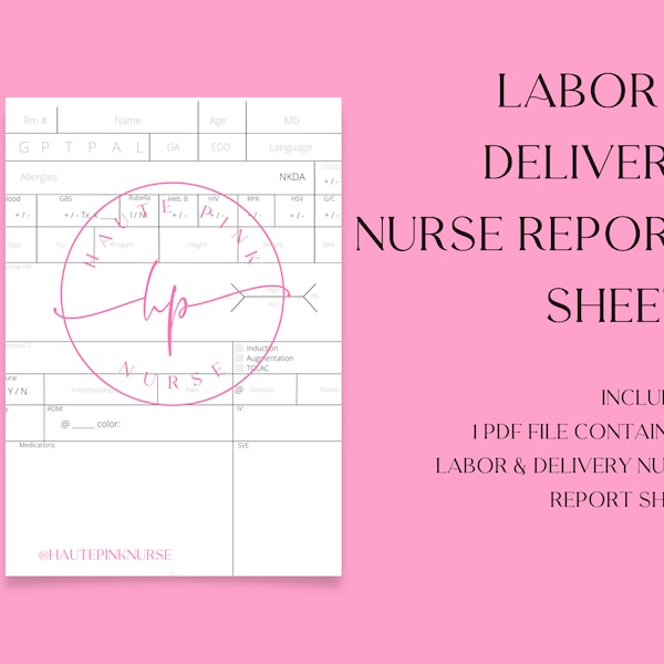 Labor and Delivery Report Sheet - Etsy