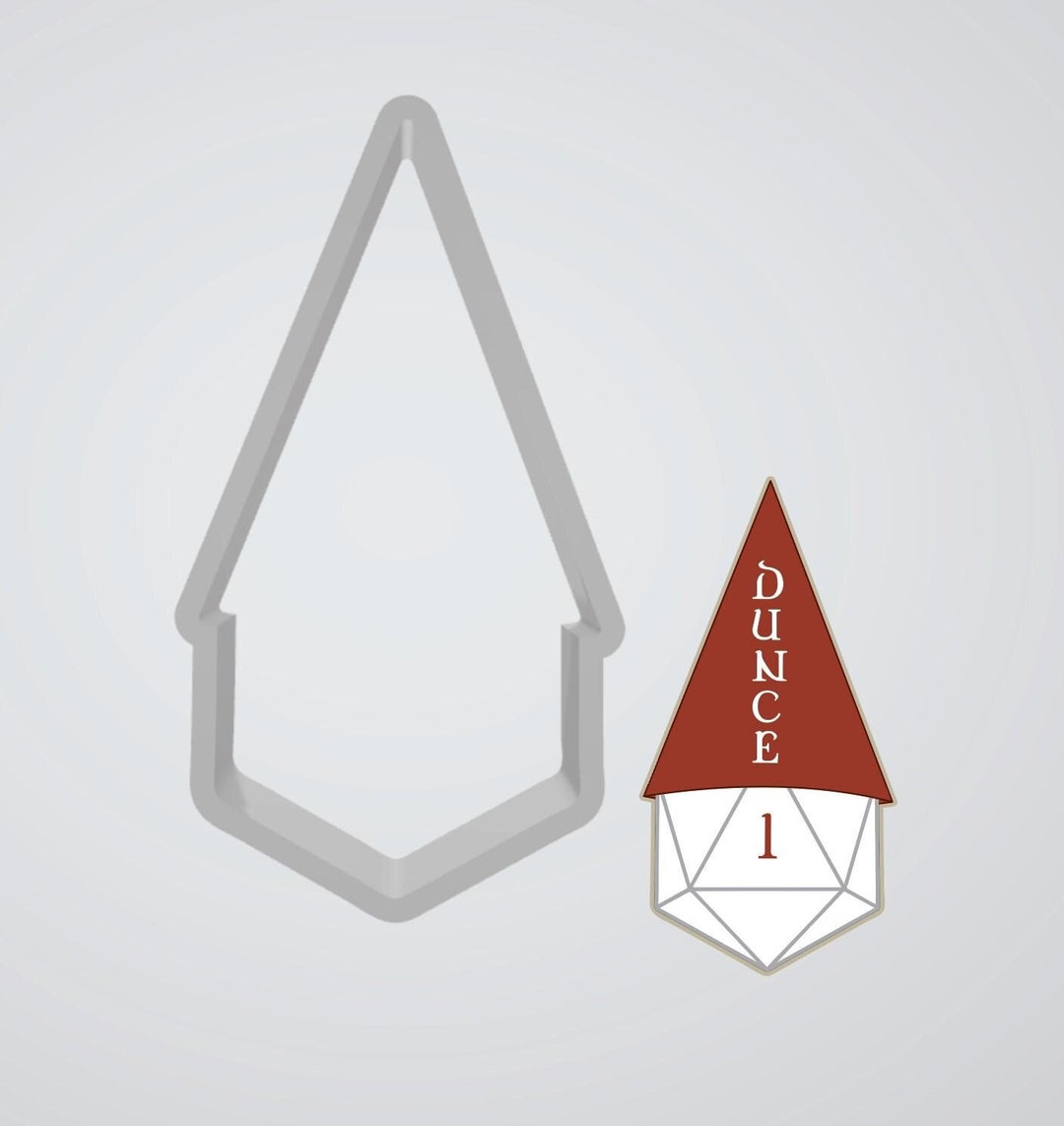 D20 Dunce Dnd Cookie Cutter + Stencil SVG - STL File for 3D Printing ...
