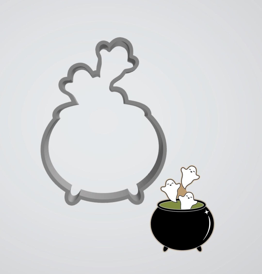 Cauldron Ghosts Cookie Cutter - STL File for 3D Printing - PYO - Etsy