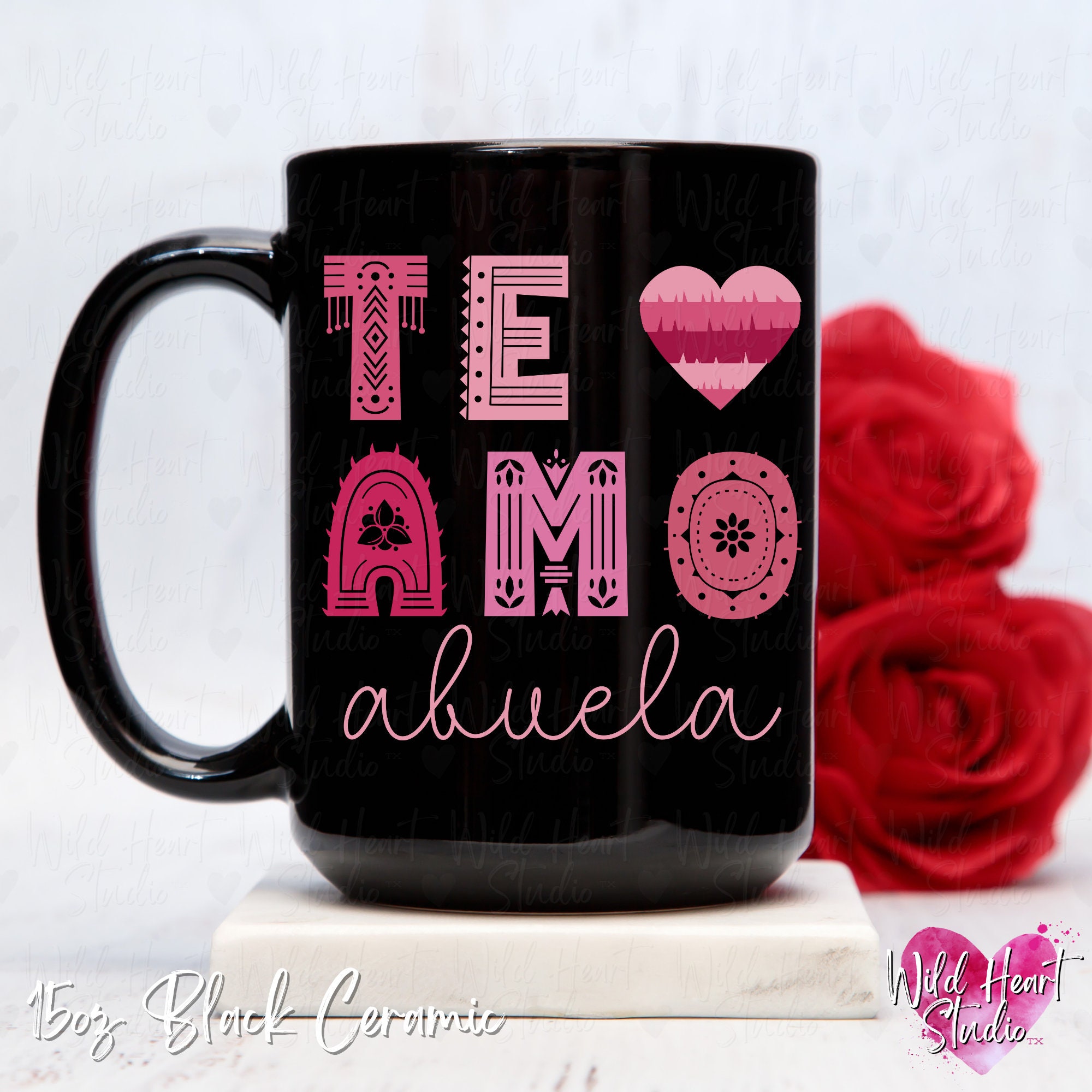 Te Amo Abuela Ceramic Mug | Spanish I Love You Gift for Grandma Mothers ...