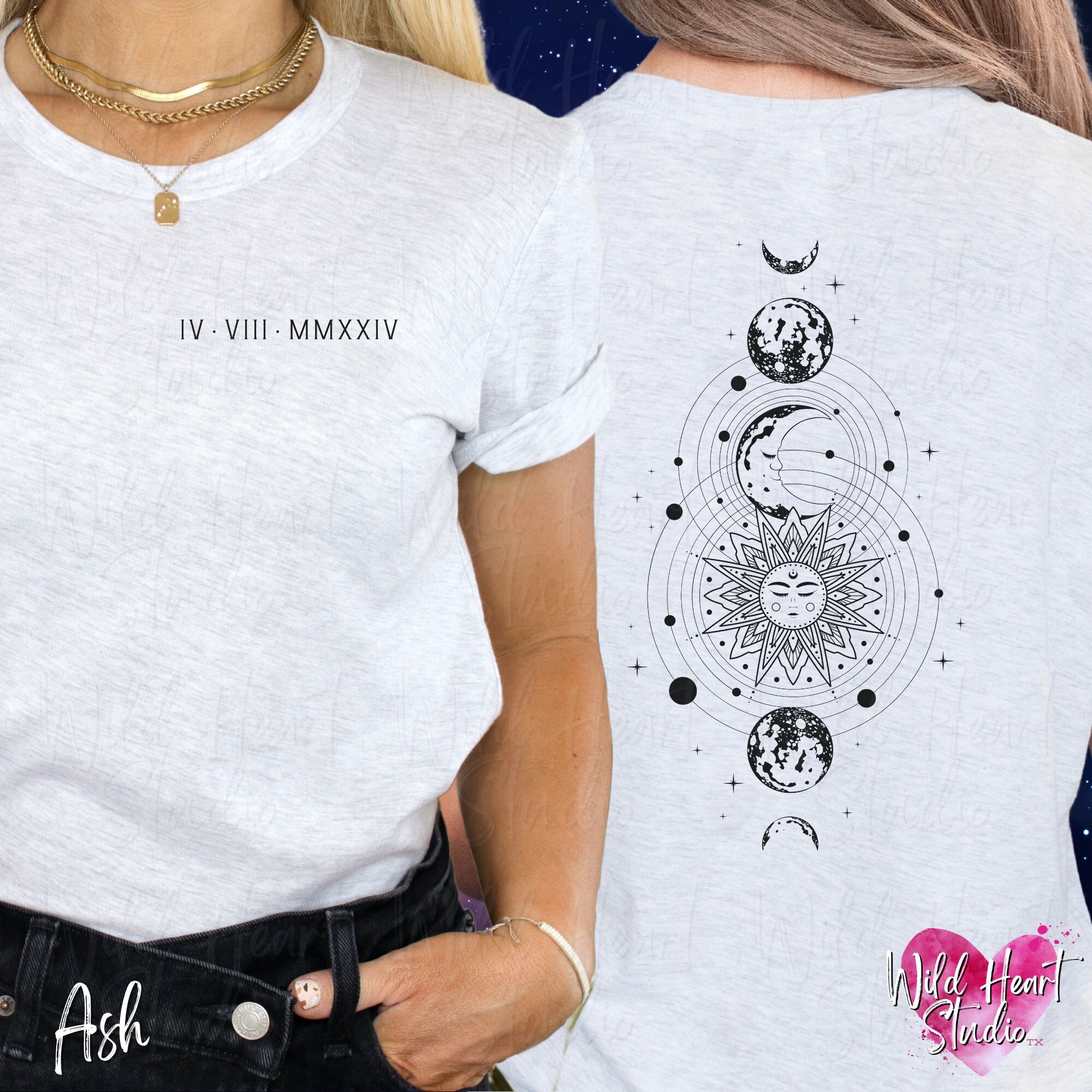 Whimsigoth Phases of the Moon and Stars Solar Eclipse Shirt Gothic ...
