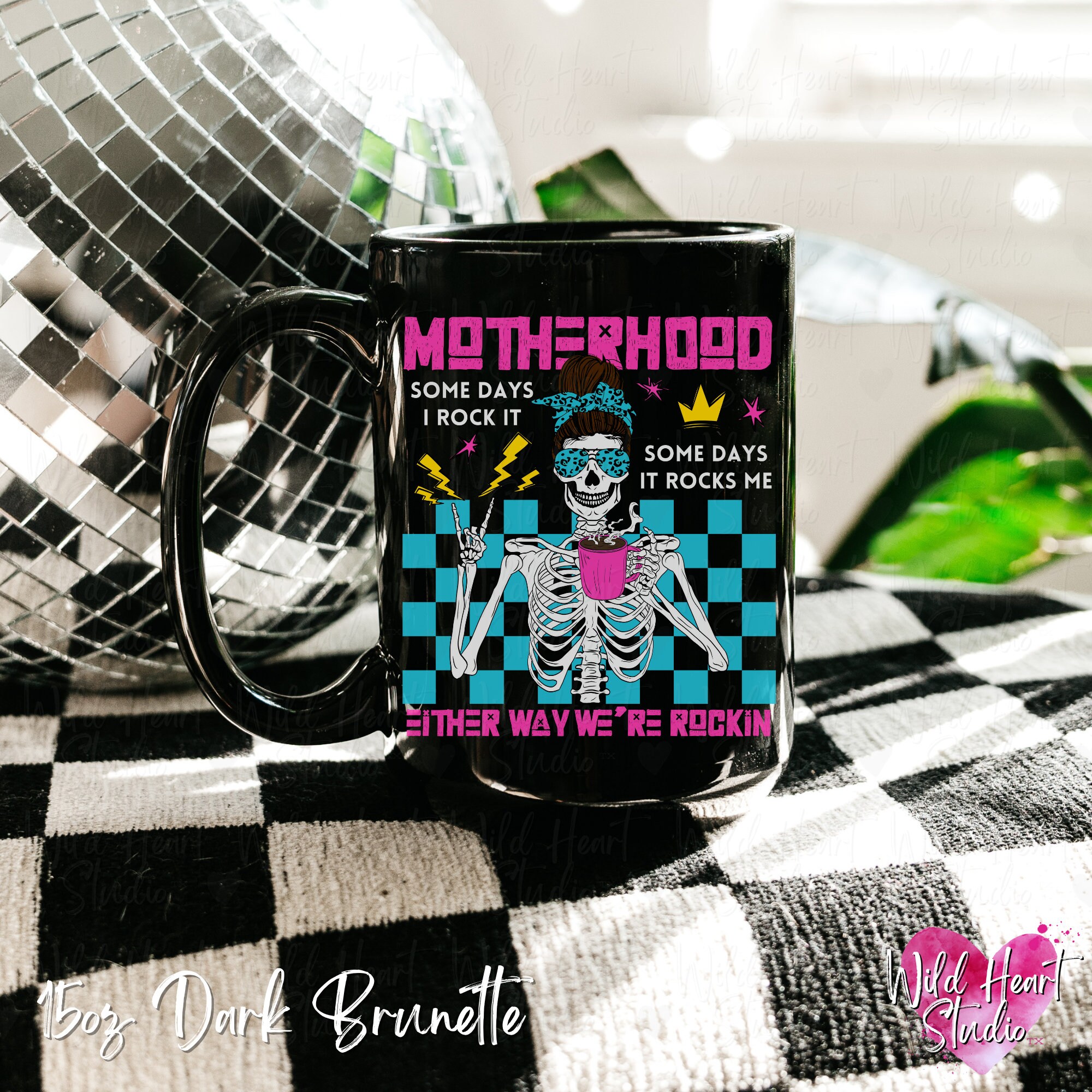 CUSTOM Pop Punk Rockin Motherhood Mug | Elder Emo Mug Mom Skeleton ...
